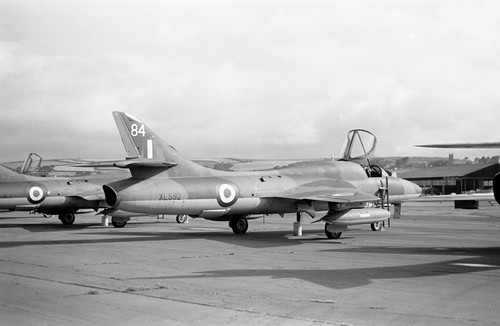 229 OCU, Hunter T.7, XL592 '84' at RAF Chivenor, 7 Aug 1971 - Original ...