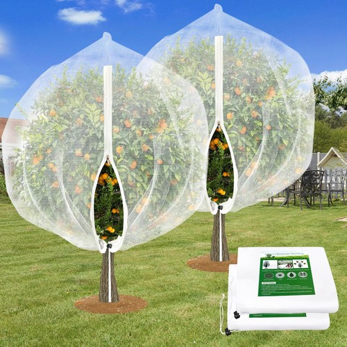 2PCS Large Fruit Tree Netting with Drawstring and Zipper, 8 * 8FT ...