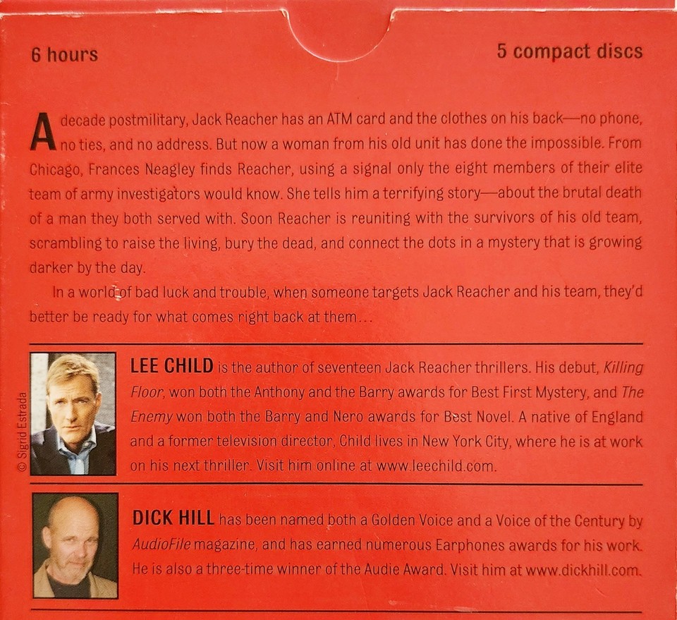 2007 Lee Child Bad Luck & Trouble Audio Book On CD Jack Reacher Dick ...