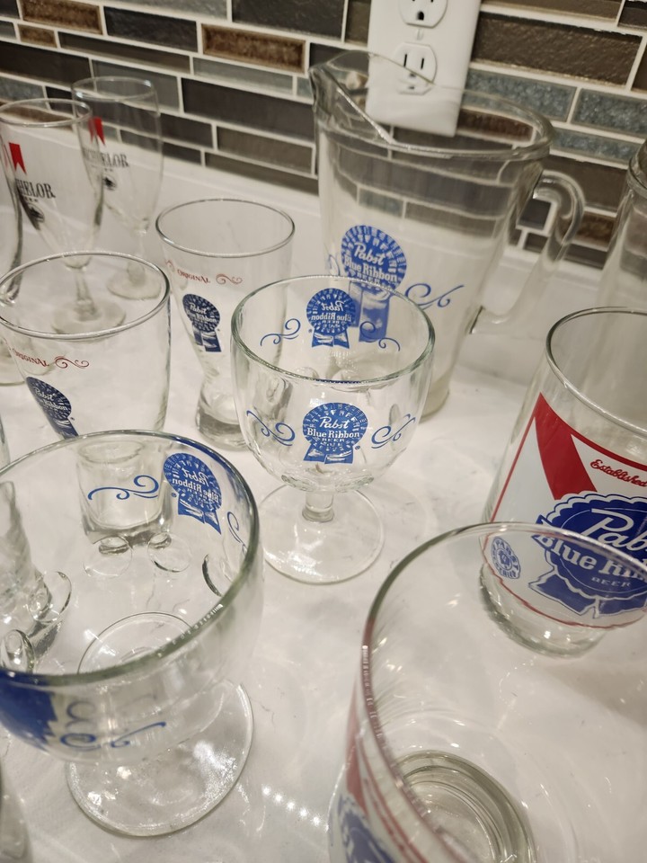Pabst Blue Ribbon glass and pitcher collection | eBay