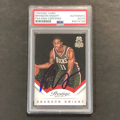 2013-14 Panini Prestige #126 Brandon Knight Signed Card AUTO PSA ...