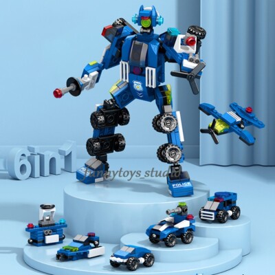 6in1 Transforming Robots Building Blocks sets Car Vehicle DIY Toys ...