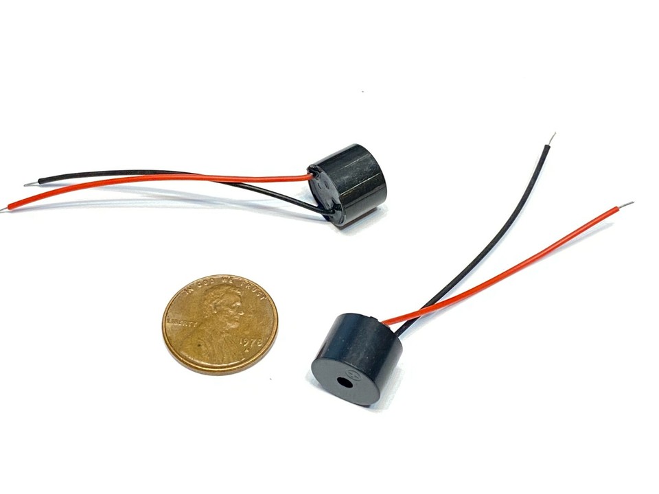 4 Pieces Buzzer DC 12V Wired Connector Active Electronic 3v 5v 85dB E1 ...