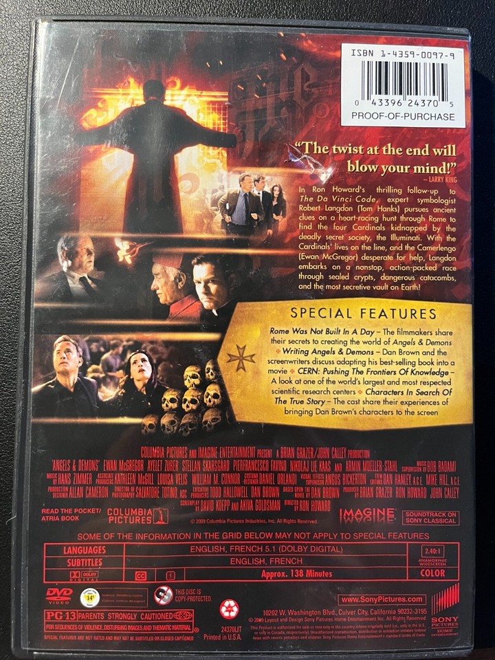 Angels & Demons (DVD, 2009) Tom Hanks Ewan McGregor Ayelet Zurer ...