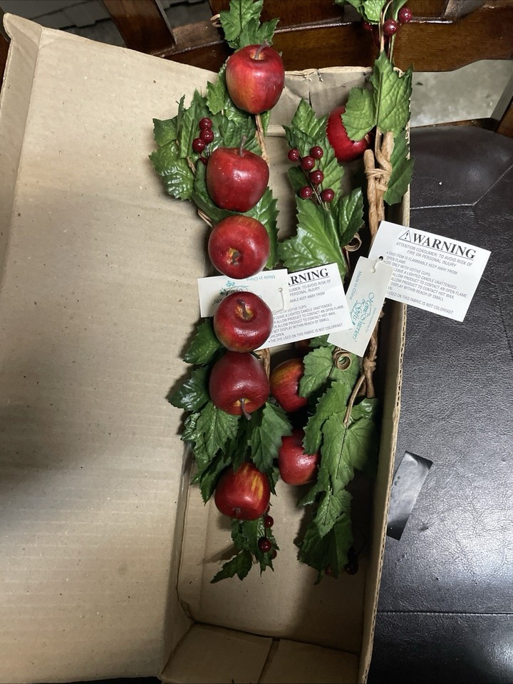 2 Vintage Home Interior Red Apple Swags Kitchen Decor Farmhouse New | eBay