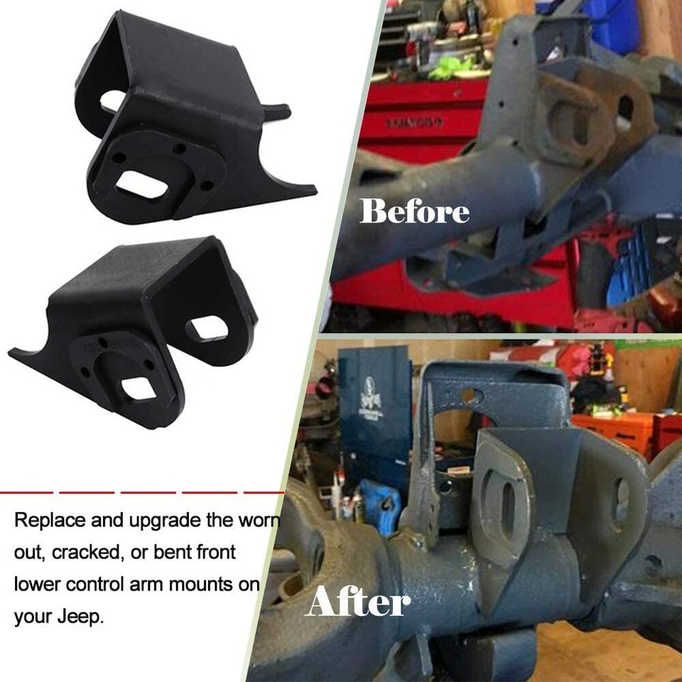 2x Front Lower Control Arm Brackets Axle Side Mount Bracket For Jeep TJ ...