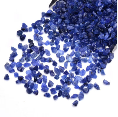 100 Pcs Blue Sapphire Raw Rough Chunk 3-5 MM Bulk AAA Sapphire crystals ...