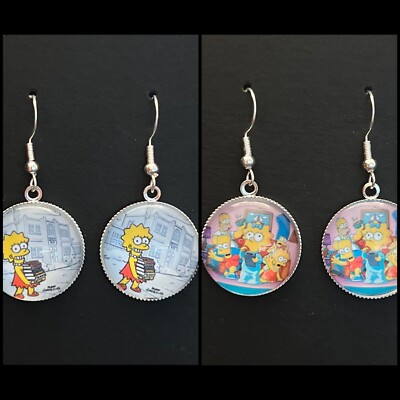 HANDMADE SILVER 925 THE SIMPSONS EARRINGS LISA JEWELLERY BUNDLE SET ...