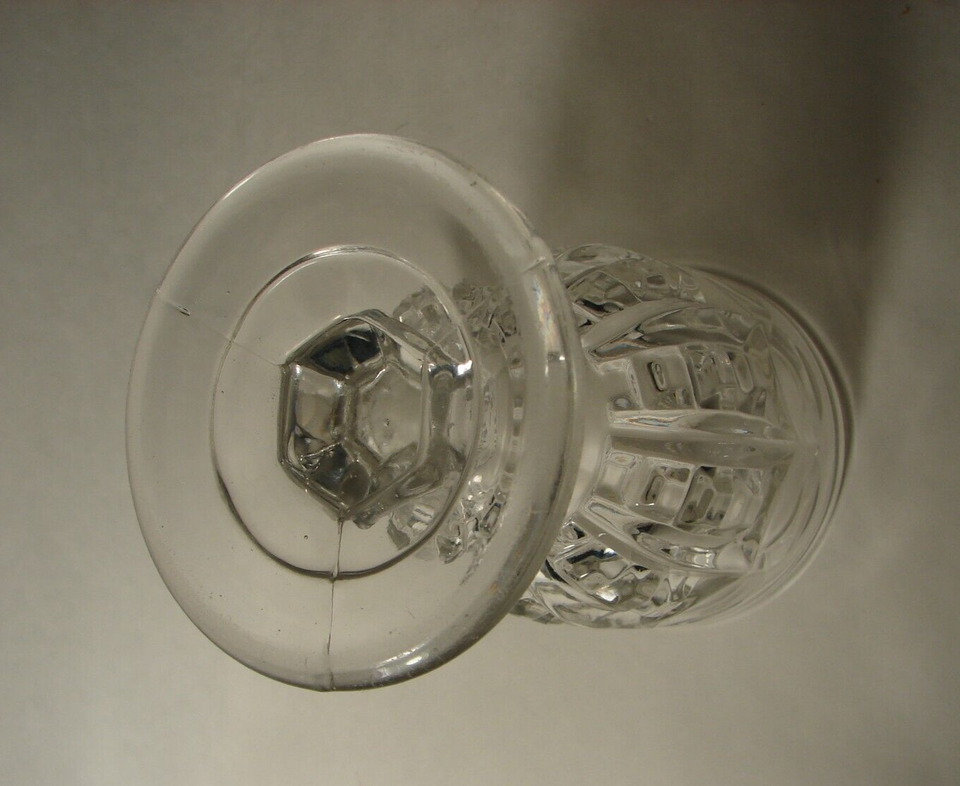 Antique Early American Flint Glass Bull's Eye and Cube Goblet 1840s | eBay