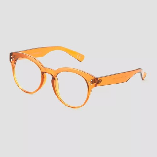 Women's Round Blue Light Filtering Gold Glasses - Universal Thread by ...