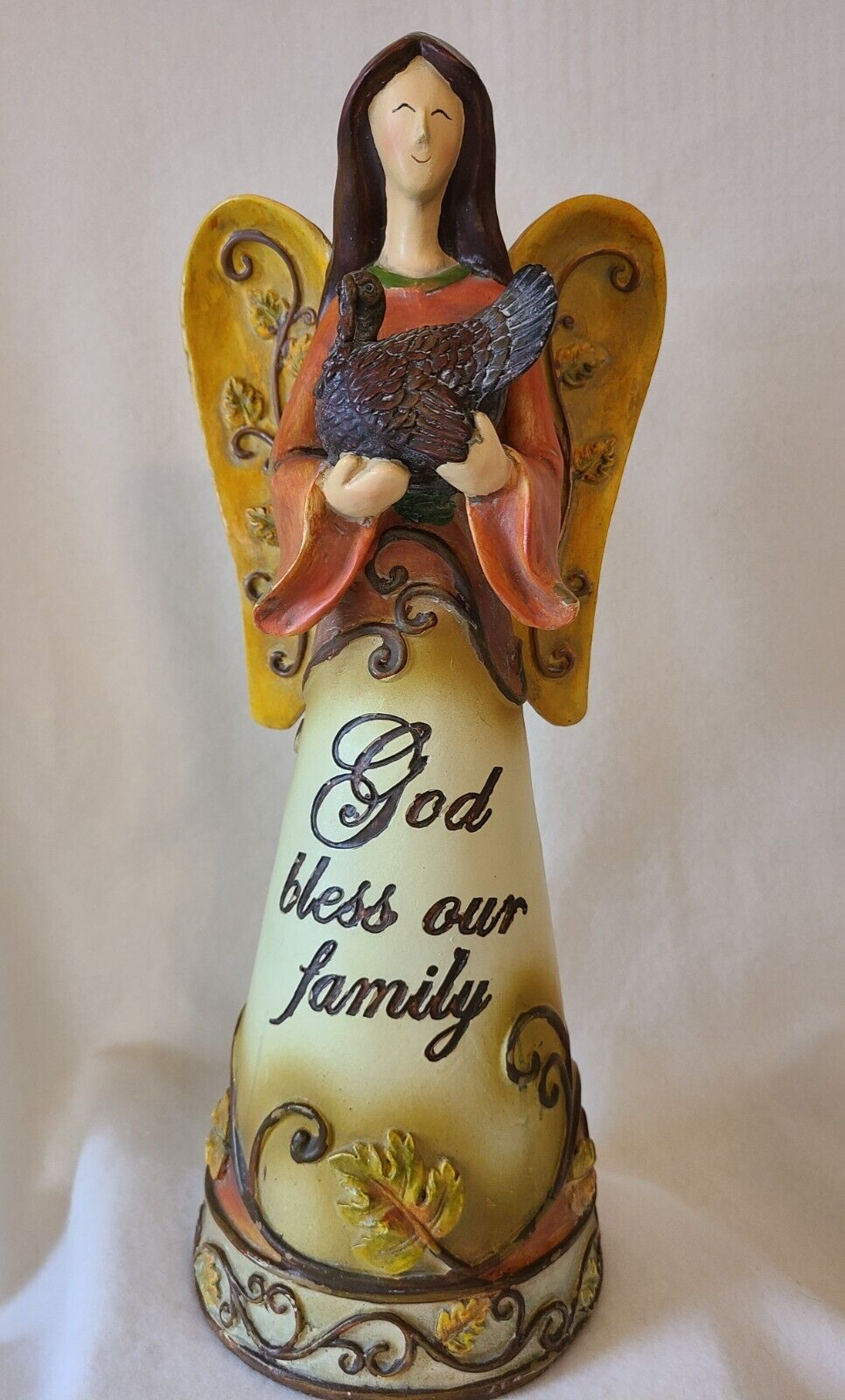 Thanksgiving Angel figurine, "God Bless our Family" Turkey | eBay
