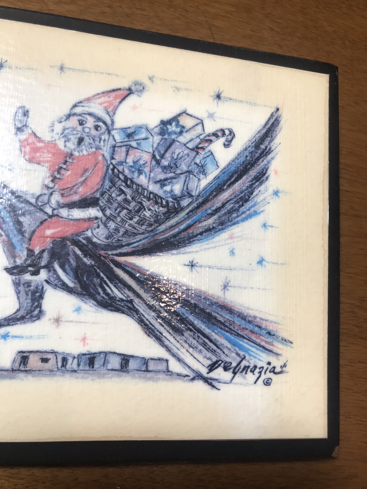 Vintage Degrazia Desert Santa Plaque Claus Roadrunner Christmas Holiday ...