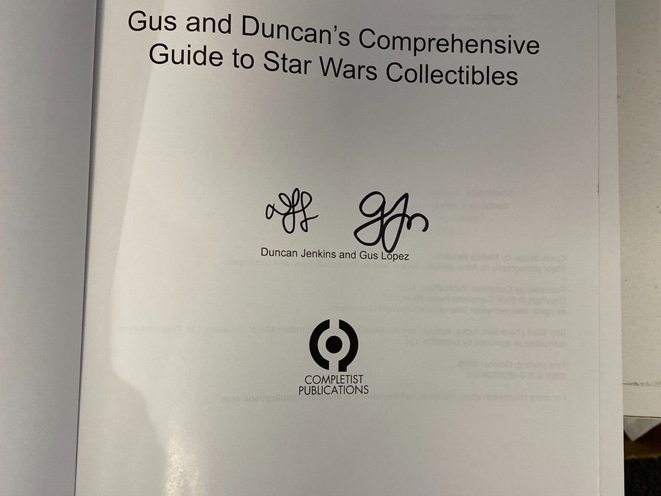SIGNED Gus and Duncan Comprehensive Guide to Star Wars Collectibles ...