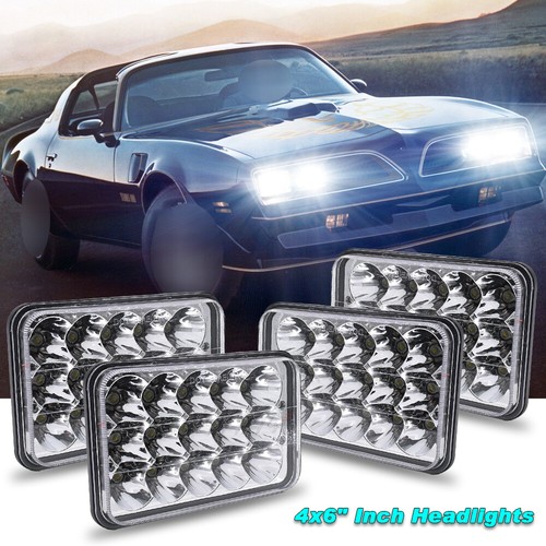 4pcs 4x6'' LED Headlights Hi/Lo Beam DRL For 1977-1981 Pontiac Firebird ...