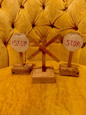 O Gauge Train Signs Homemade 2 Stop 1 Railroad Crossings Popsicle Art ...