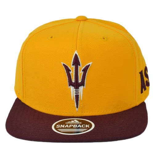 NCAA Adidas Arizona State Sun Devils VS78Z Flat Bill Yellow Snapback ...