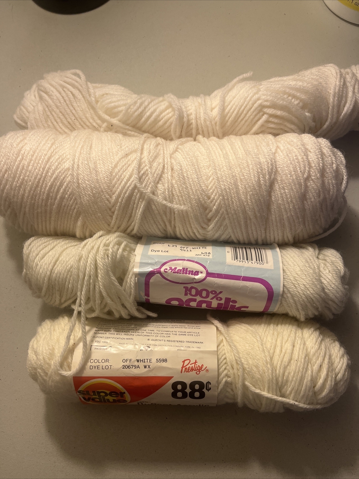 Lot Of 4 Cream Color Yarn. Super Value | eBay