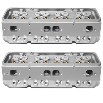 For Chevy SBC 283 302 350 400 Bare Cylinder Heads 205cc/64cc Angle Plug ...