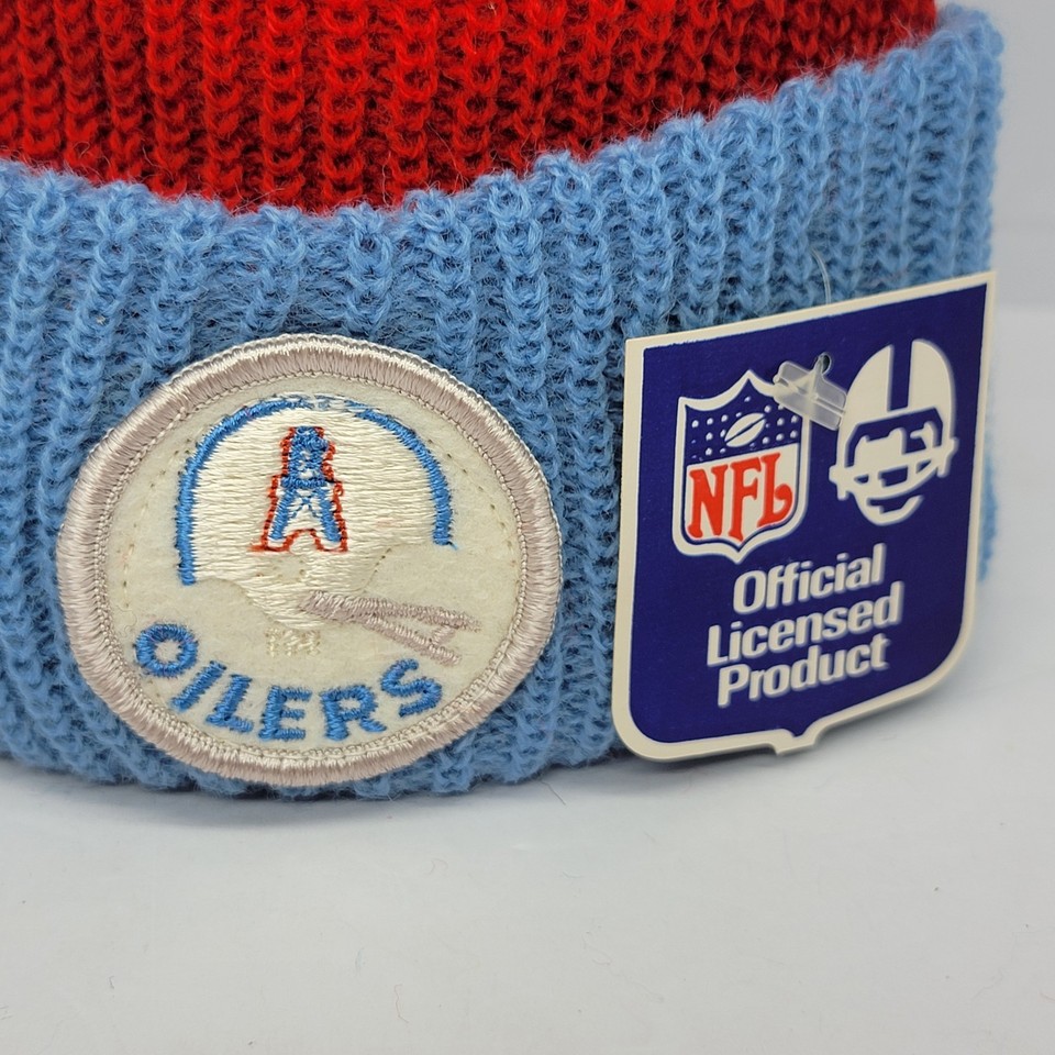 NWT NOS Vintage Houston Oilers Knit Winter Pom KIDS Beanie Hat 70s/80s ...