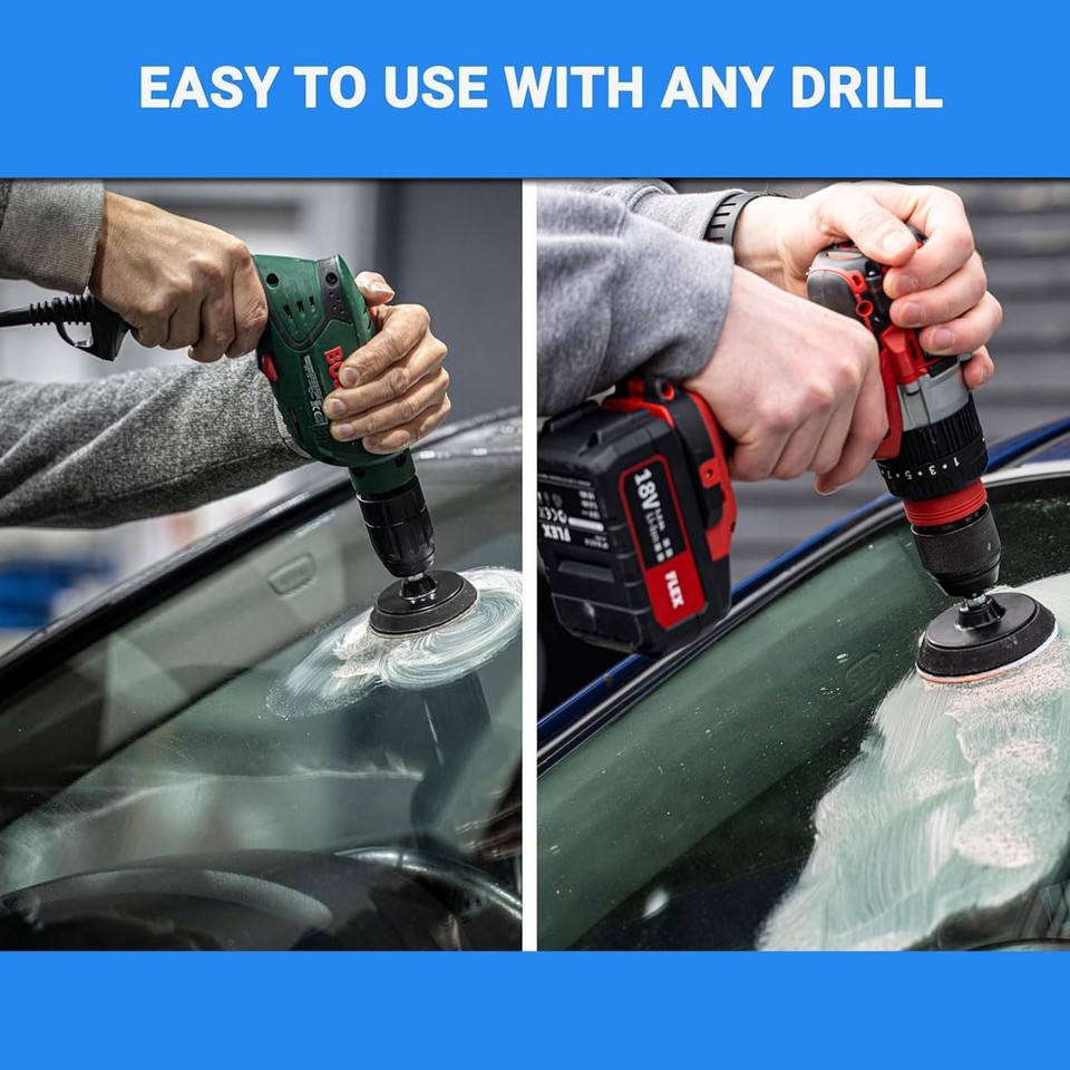 DIY 3” Windshield Polishing Kit for Car Glass Restoration, Remove Wiper ...