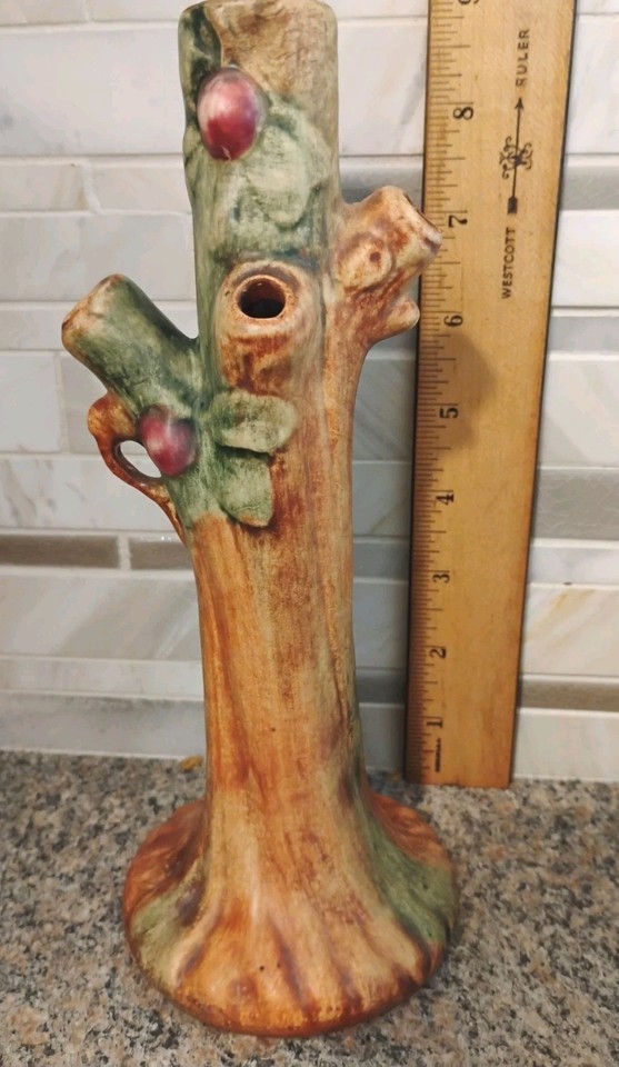 1920's WELLER Woodcraft Pottery Apple Tree Bud Vase 9" | eBay