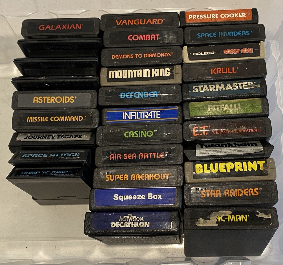 Lot Of 31 Atari 2600 Games Pitfall Donkey Kong Space Invaders And More ...