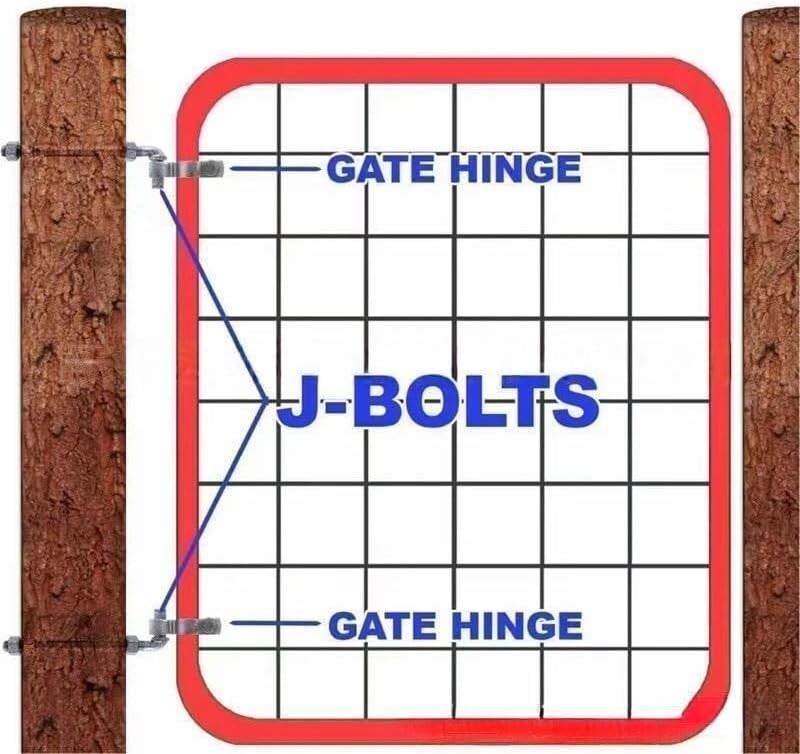 J-Bolt Post Hinge with 5/8" Hinge Pin Galvanized Post Gate Hinge for ...