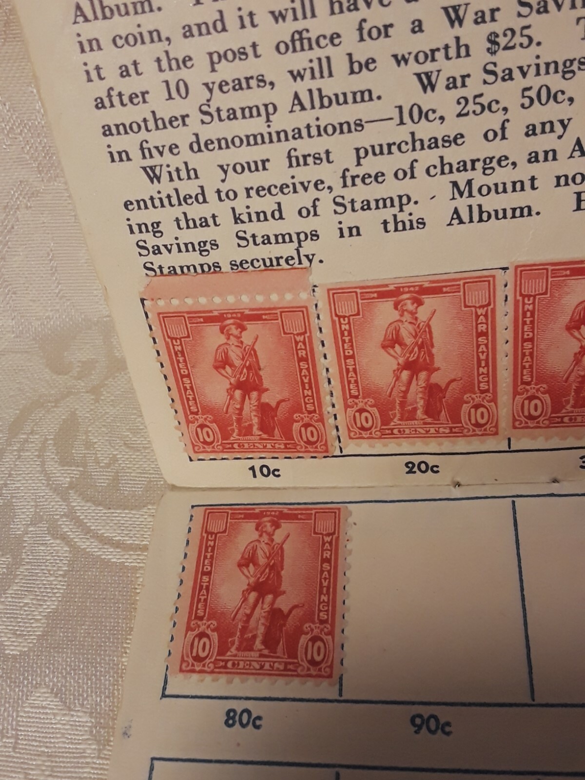 1942 Defense Stamp Album Tencent United States War Savings Bond World ...