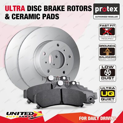 Rear Solid Ultra Disc Brake Rotors + Ceramic Pads for Hyundai IX35 LM 2 ...