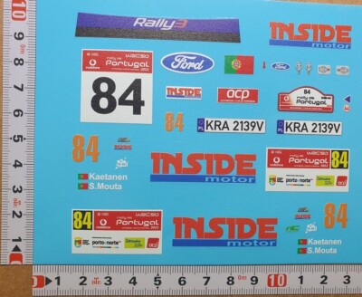 DECALS 1/18 FORD FIESTA R3 - #84 - KAETANEN- RALLYE DU PORTUGAL 2022 ...