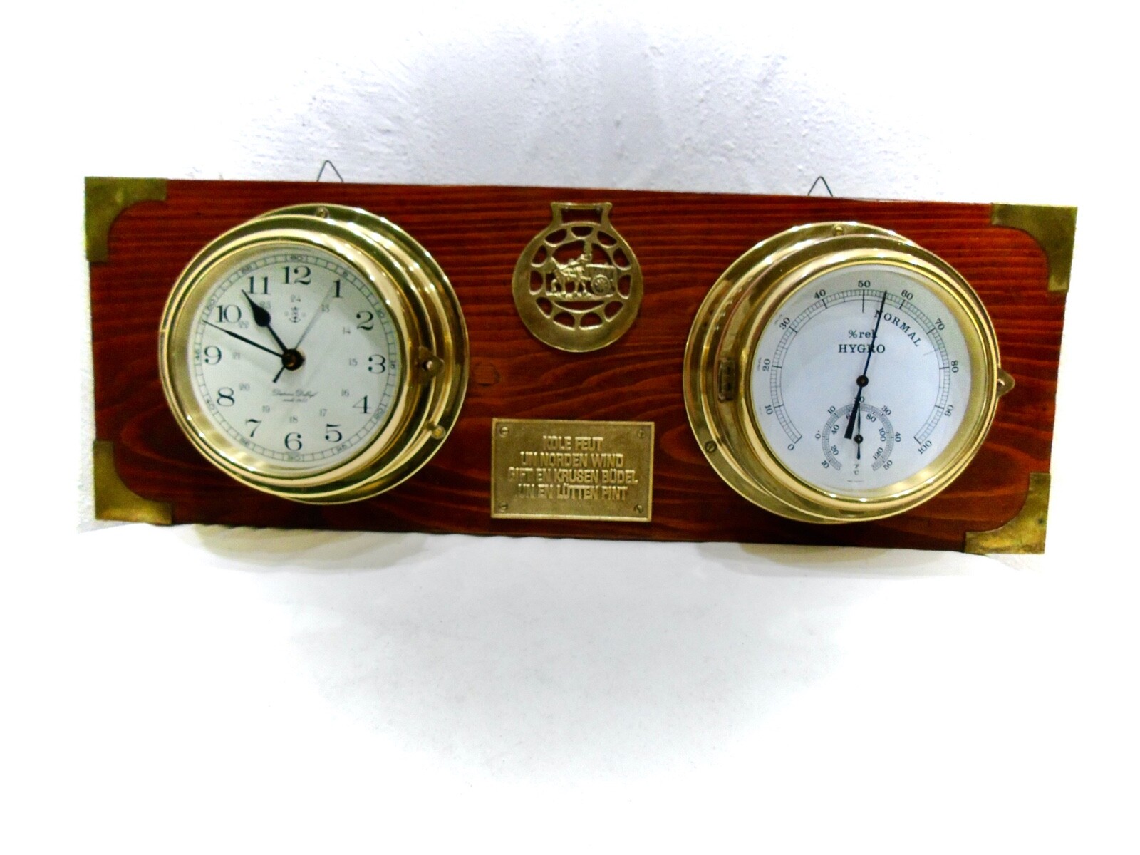 Vintage maritime Wetterstation *Datema Delfzijl* mit Uhr und Termo ...
