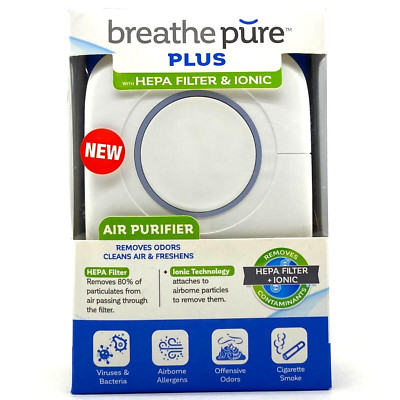 Breathe Pure Plus Portable Plug In Air Purifier with HEPA Filter ...