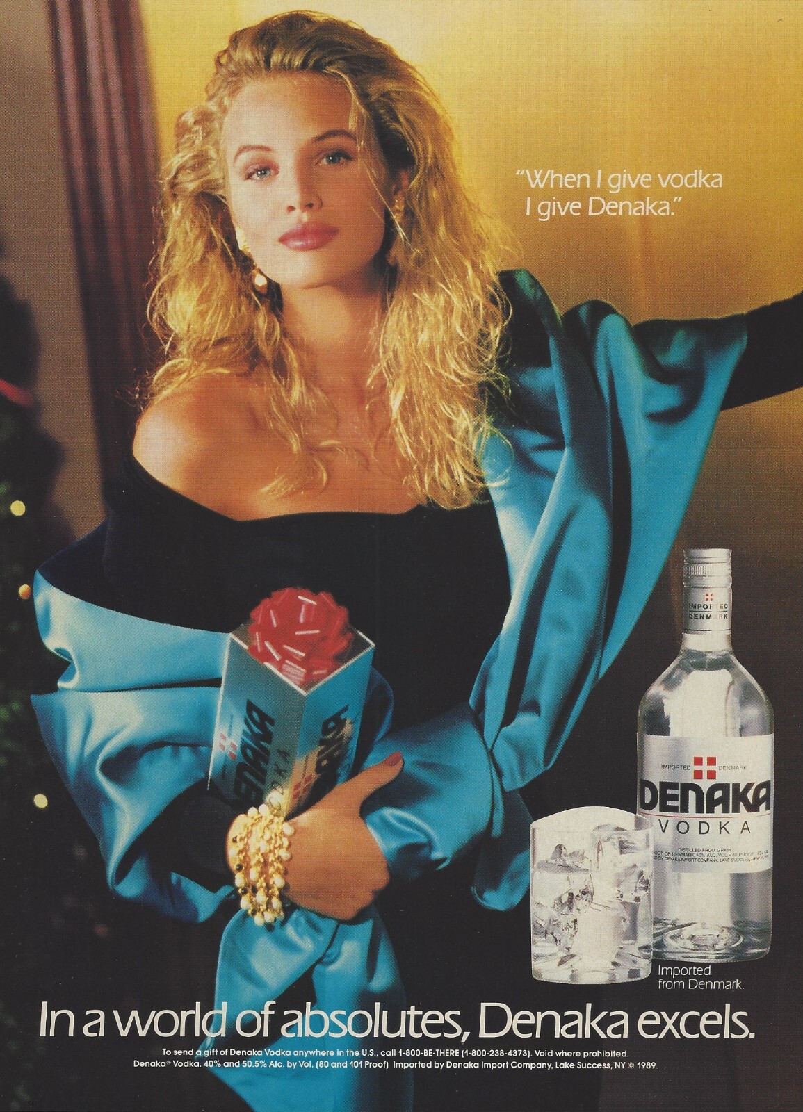 1990 Denaka Vodka Blonde Woman vintage Print Ad Advertisement | eBay