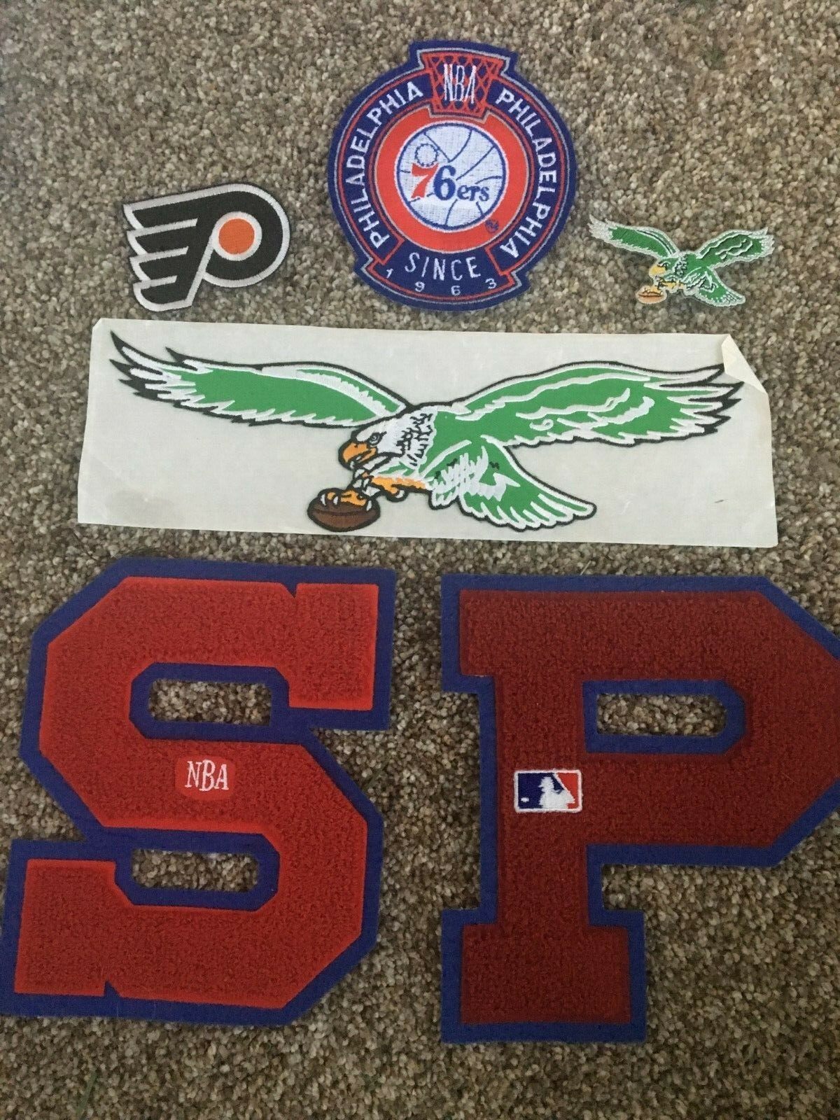 Philadelphia Sports Patch Lot 76ers since 1963 & S, 2 Eagles, Flyers ...