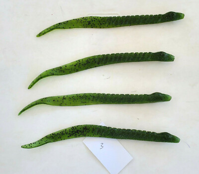 Preferred Plastics- 10" EEL Soft Plastic Lizard Lot - Qty 4 Green -Soft ...