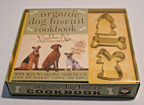 The Organic Dog Biscuit Cookbook Kit Book & 3 Cookie Cutters NEW Sealed ...