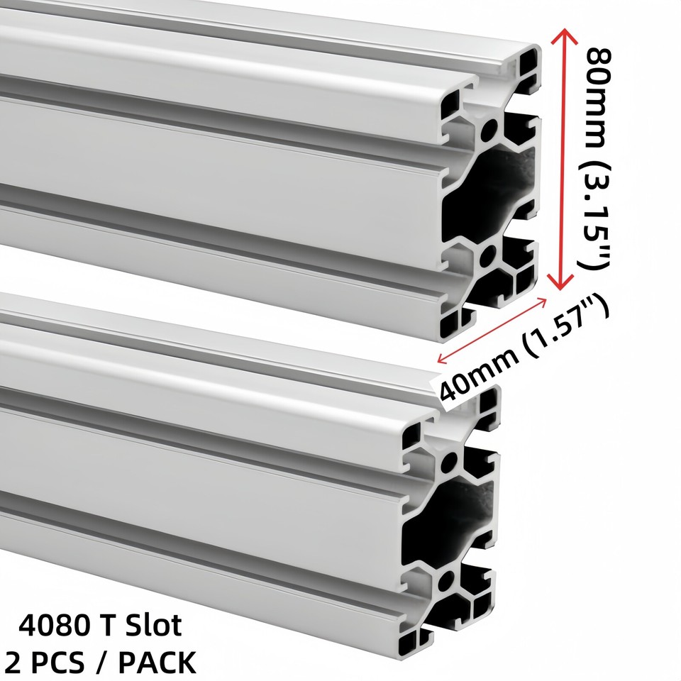 2pcs/pack Aluminum T-Slot 4080 Extruded Profile 40x80-8mm Length 800mm ...