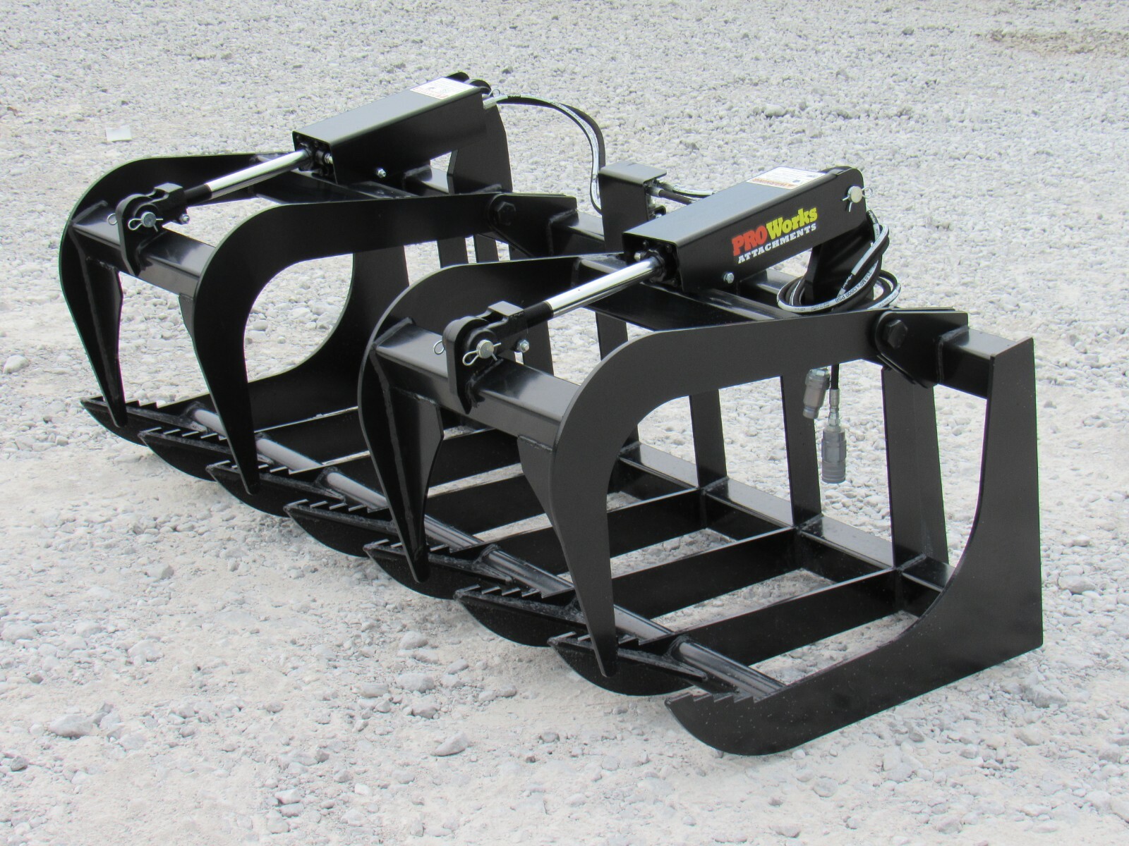 66" Dual Cylinder Root Grapple Bucket Attachment Fits Skid Steer Quick ...