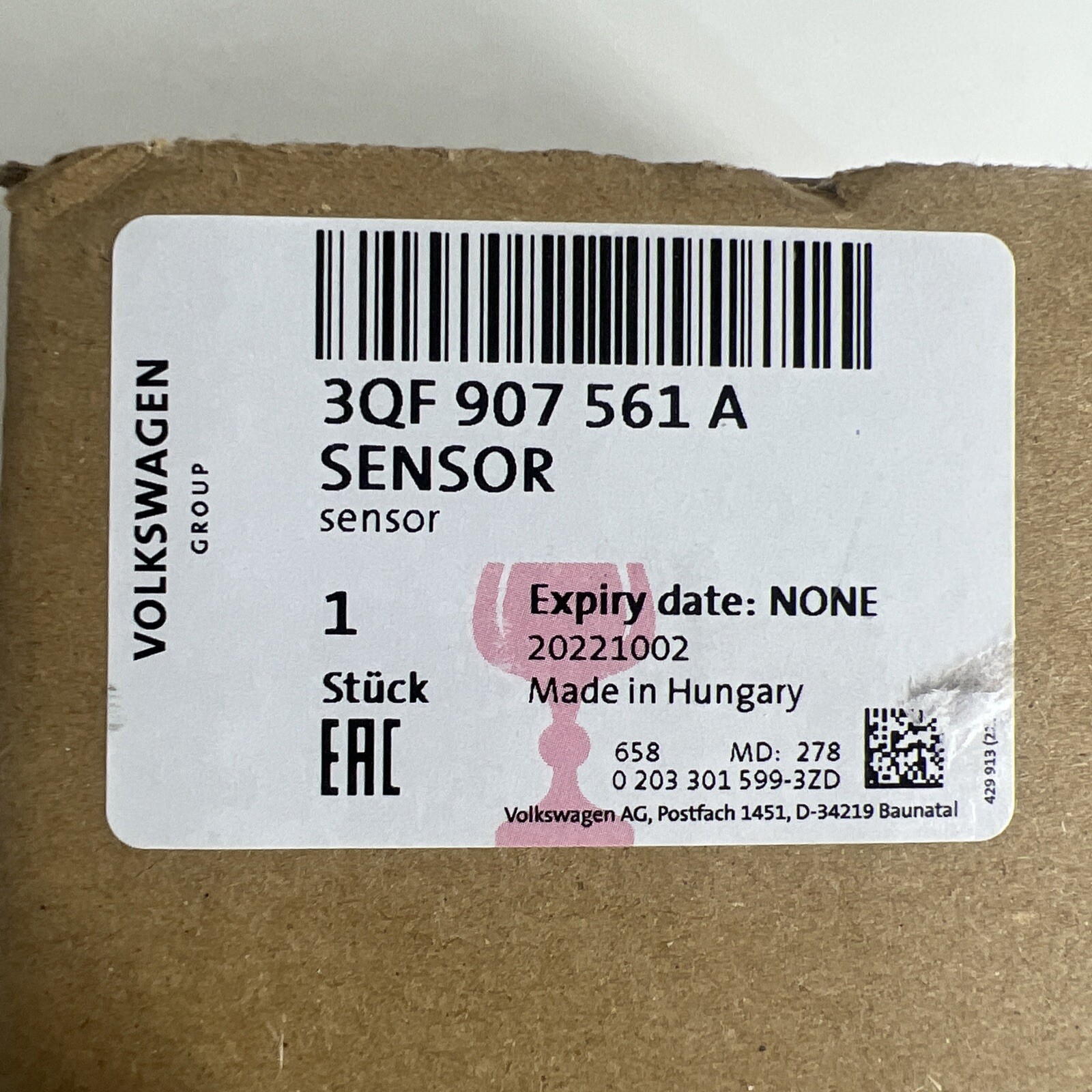 2019-2020 VOLKSWAGEN ATLAS FRONT DISTANCE SENSOR RADAR OEM: 3QF 907 561 ...