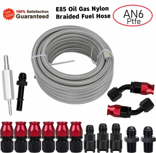 3/8" PTFE LS Swap EFI AN6 Fuel Line Fitting Kit E85 Stainless Braided ...