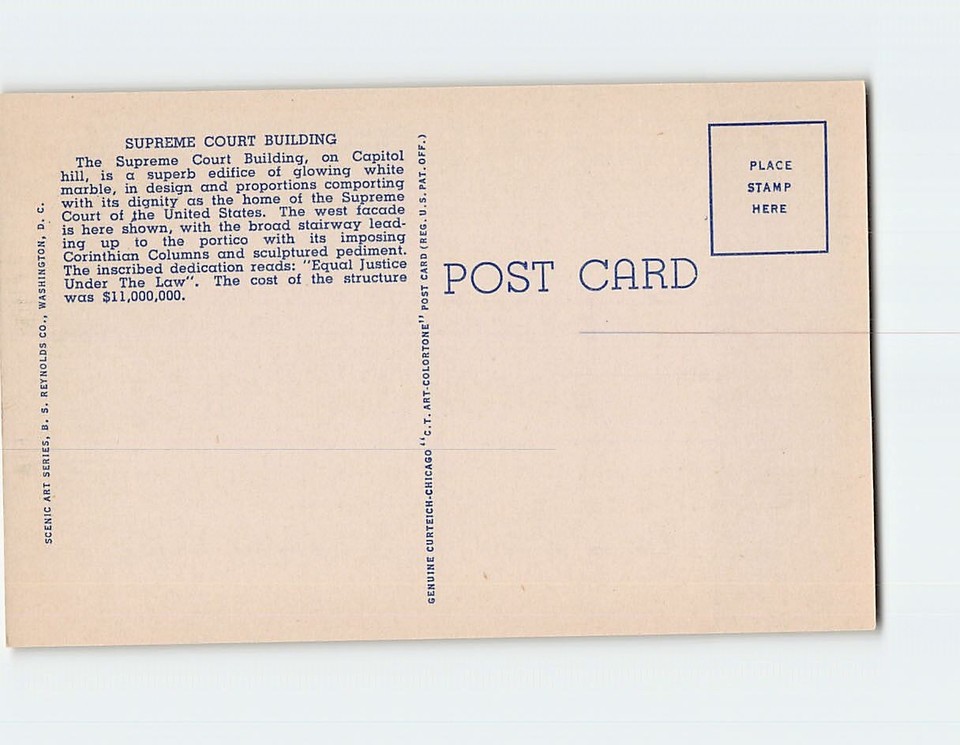 Postcard United States Supreme Court Washington DC | eBay