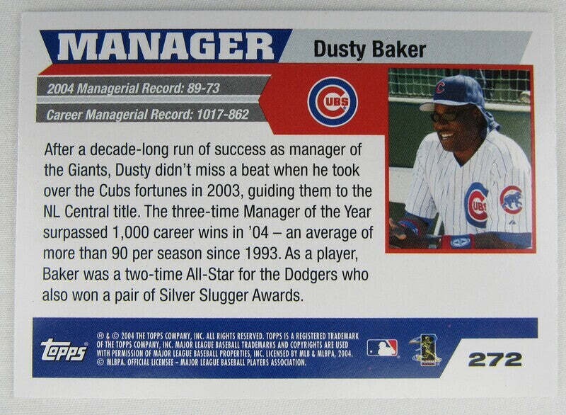 2004 Topps Dusty Baker Signed Auto Autographed Card | eBay