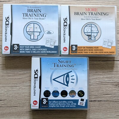 Nintendo DS Games Brain Training, Sight Training & More Brain Training ...