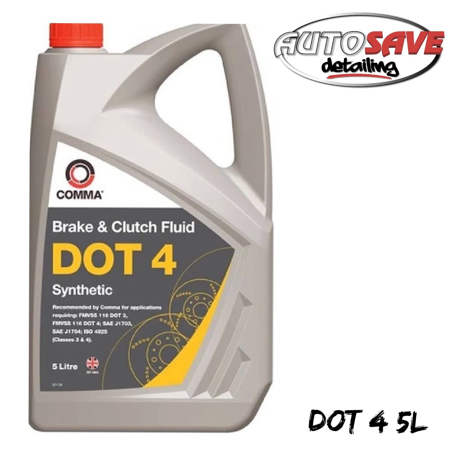 Comma - DOT 4 Synthetic Brake & Clutch Fluid 5 Litre 5L - BF45L for ...