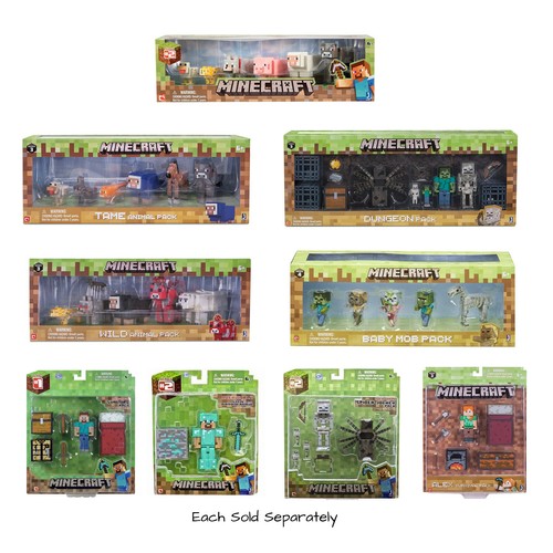 Minecraft JAZWARES CHOOSE Wild Tame Animal Dungeon Baby Mob Survival ...