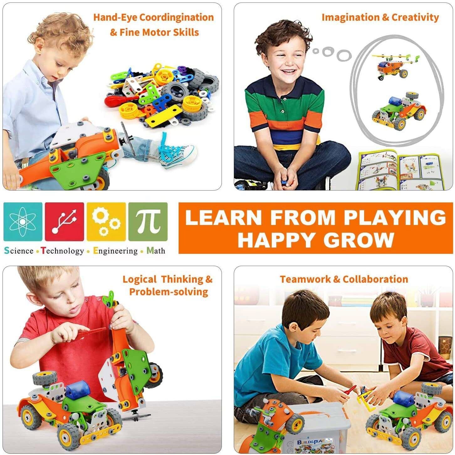Kids STEM Building Toy Construction Engineering Toy - 164pcs - Meccano ...