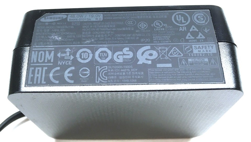 Genuine Samsung Monitor TV Charger AC Power Adapter A4819_RDY 19V 2.53A ...