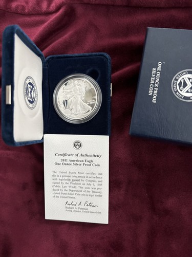 2011 W SILVER AMERICAN EAGLE PROOF US Mint Box One Ounce .999 FINE Box/COA. | eBay