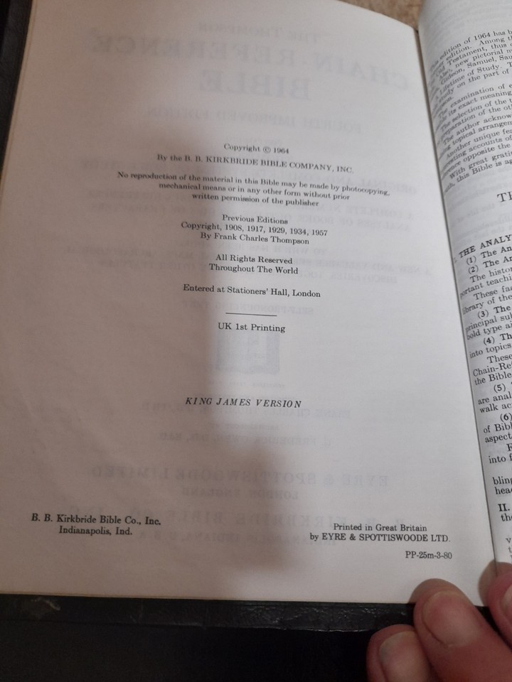 holy bible thompson chain reference | eBay UK