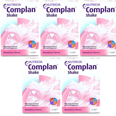 Complan Shake Strawberry Flavour, 4 x 57 g Sachets Pack of 5 ...